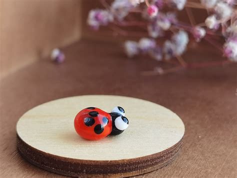 Glass Figurines Ladybug Figurine Miniature Ladybug Ts Tiny Ladybug