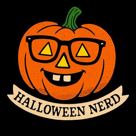 Cheerful Pumpkin Head With Glasses Halloween Nerd T Shirt Playground