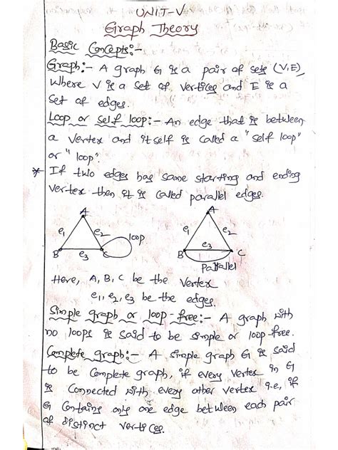 Unit V Graph Theory Pdf