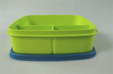 Tupperware Lunchbox Behälter Grün Blau Mit Trennwand 550 Ml Brotbox