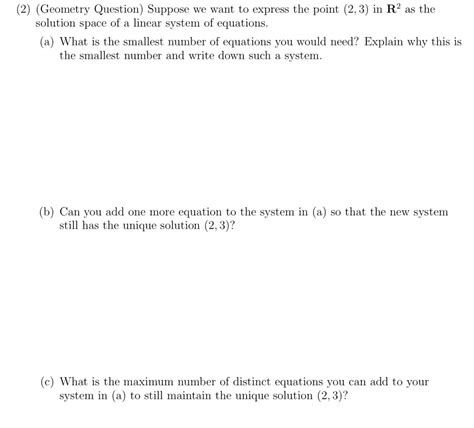 Solved 2 Geometry Question Suppose We Want To Express