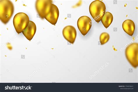 Celebration Party Banner Gold Balloons Background Stock Vector Royalty Free