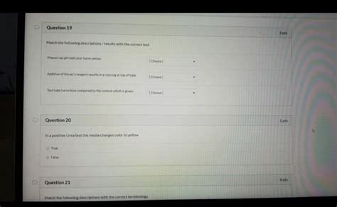 Solved Question 19 3 Pts Match The Following Descriptions Chegg Com