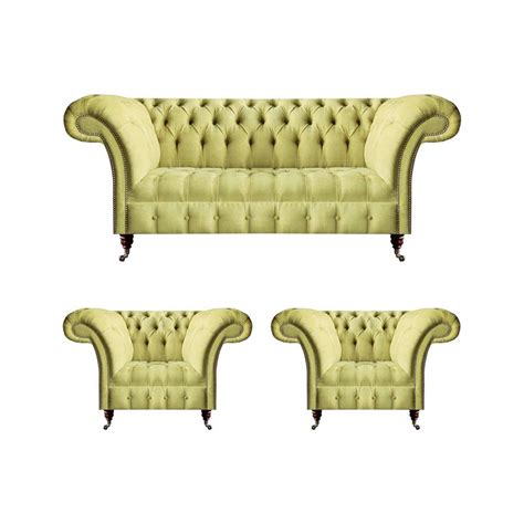 Jvmoebel Chesterfield Sofa Polstermöbel Sofagarnitur Wohnzimmer 3tlg