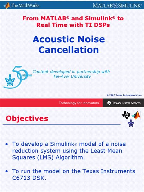 Acoustic Noise Cancellation From Matlab And Simulink To Real Time With