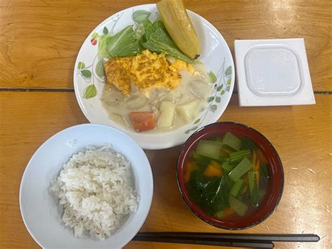 4月30日 朝食 山のふるさと合宿 かじかの里学園