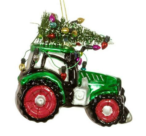 Traktor Trecker Bauer Landwirt Anhänger Weihnachten Christbaumschmuck