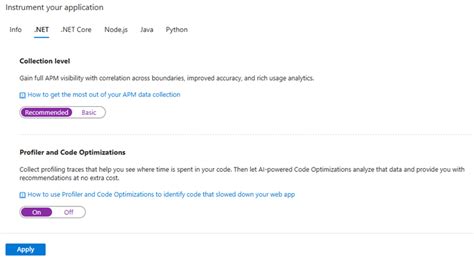 Application Insights Profiler Inschakelen Voor Net Voor Azure App