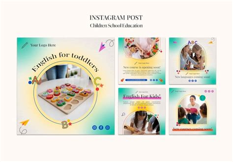 Publicaciones de instagram de educación escolar para niños Archivo