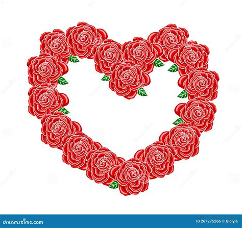 Frame Of Rose In A Heart Shape Stock Vector Illustration Of Passion Lovely
