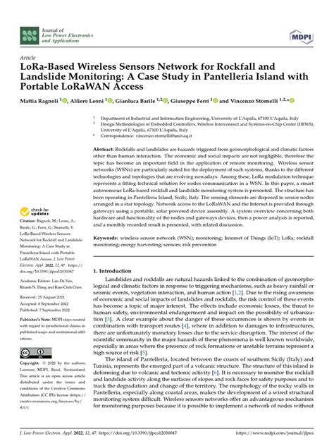 2022 LoRa-Based Wireless Sensors Network for Rockfall and Landslide Monitoring A Case Study in ...