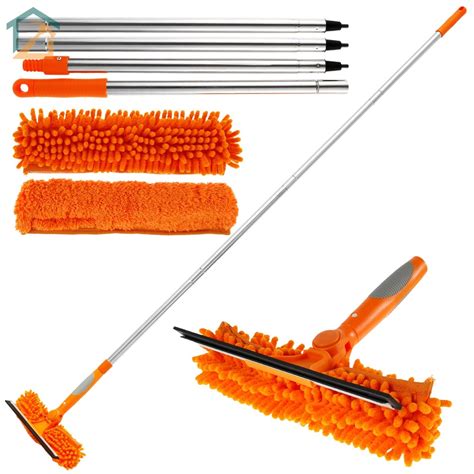 Window Cleaning Squeegee Kit With 2 Cleaning Pad Squeegee Window Cleaner With 74 8in Extension