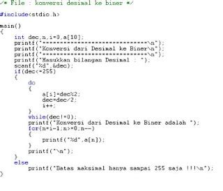 Contoh Database C Visual Basic Java Decimal To Binary Conversion