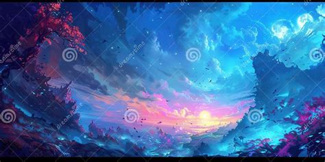 Serene Watercolor Landscape Abstract Nature Concept Stock Illustration Illustration Of Pastel