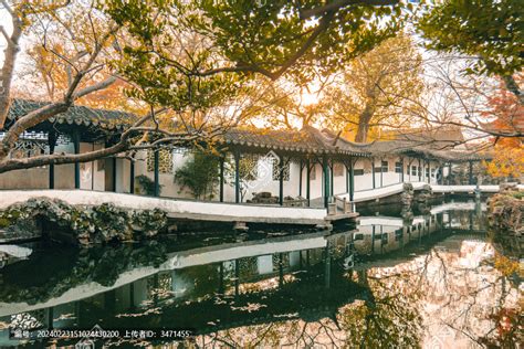 苏州拙政园景观园林建筑摄影摄影素材汇图网