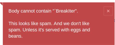 Please Change The Spam Error Message Meta Stack Overflow