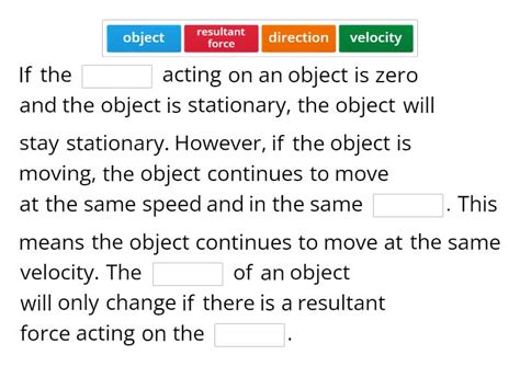 Newtons First Law Missing Word