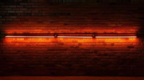 Premium Photo Glow Brick Wall Neon Light