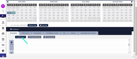 creating interview schedules left hand menu method community