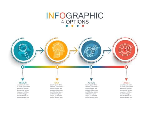 벡터 일러스트 레이 션 Infographic 템플릿 3d 서클 종이 레이블 프레 젠 테이 션에 대 한 비즈니스 템플릿 인포