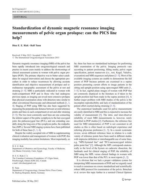 Pdf Standardization Of Dynamic Magnetic Resonance Imaging
