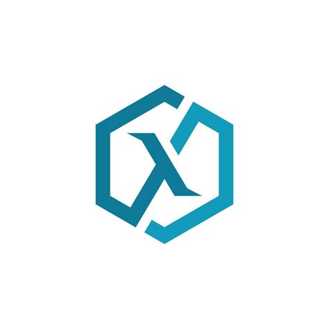 Abstract Hexagonal Geometric Shape With Blue Lambda Symbol Design