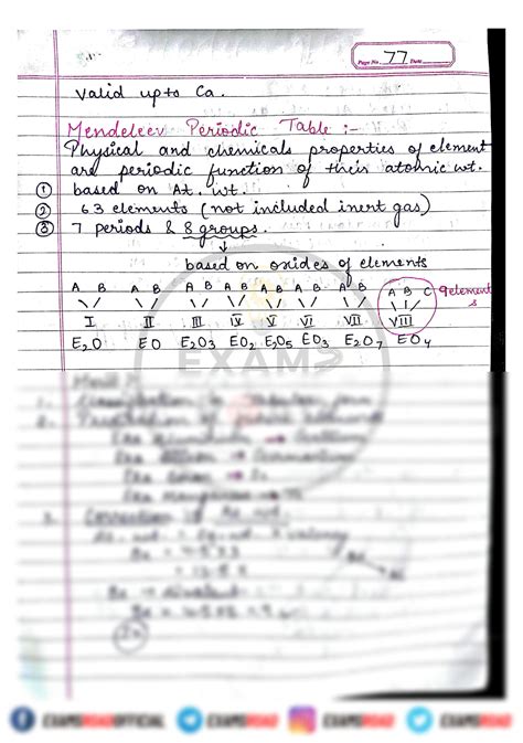 SOLUTION Periodic Tables Handwritten Notes Studypool