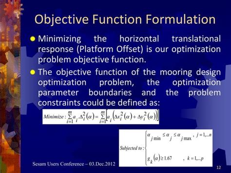 Suc Brasil 2012 Optimization Of A Floating Platforms Mooring System Based On A Genetic