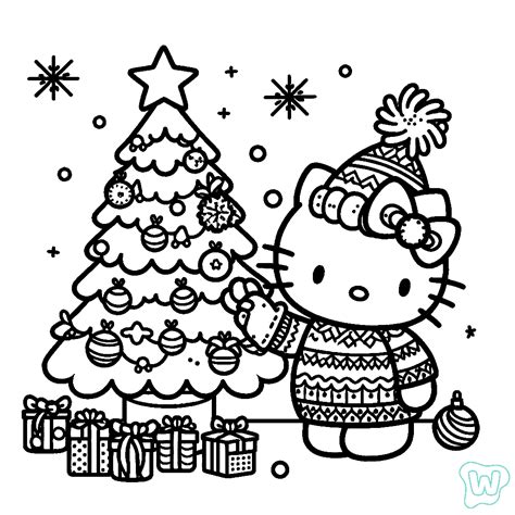 34 Navidad De Hello Kitty Para Colorear Imprimir Gratis