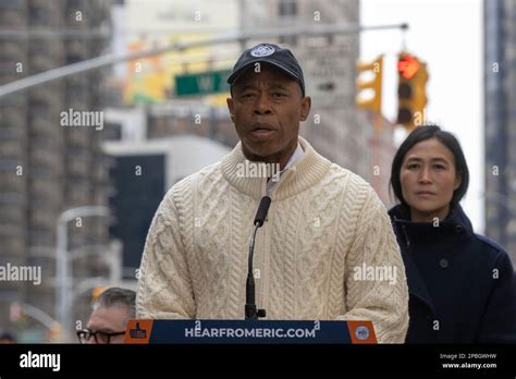 NEW YORK NEW YORK MARCH 12 New York City Mayor Eric Adams Speaks At A