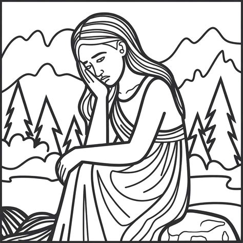 Weeping Woman Coloring Pages Coloringlib