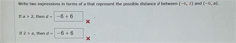Solved Write Two Expressions In Terms Of A That Represent Chegg
