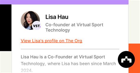 Lisa Hau Co Founder At Virtual Sport Technology The Org