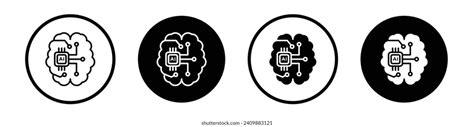 Brain Circuit Icon Set Ai Brain Stock Vector Royalty Free 2465582419