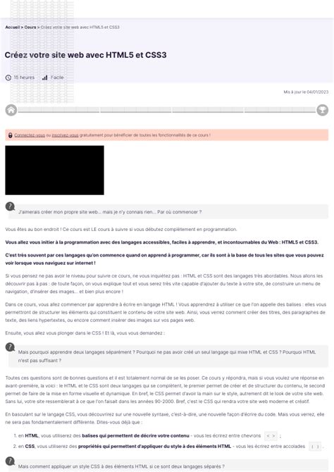 Créez Votre Site Web Avec Html5 Et Css3 15 Heures Facile Mis à Jour Le