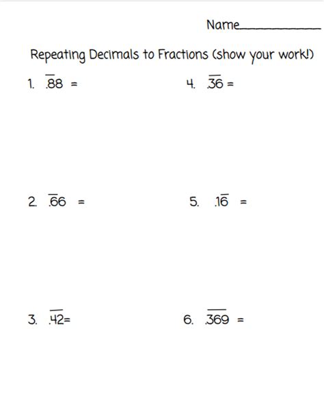 Converting Terminating And Repeating Decimals To Fractions A