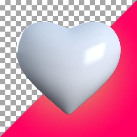 Corazón Blanco 3d Archivo Psd Premium