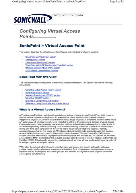Pdf Sonicpoint Virtual Access Point Dokumentips