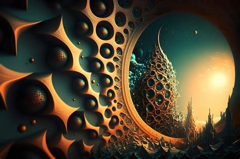 Premium Ai Image Fractal Volumetric Abstraction Background Neural