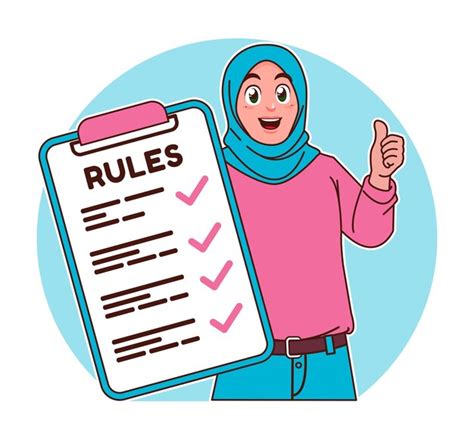 Une Fille En Hijab Explique Les Règles Vecteur Premium