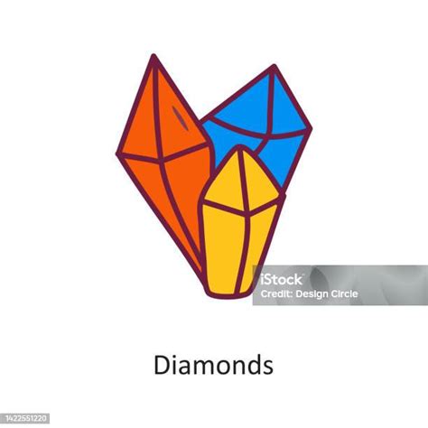 Diamants Contour Rempli De Vecteurs Illustration De Conception Dicônes
