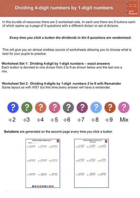 Divide Digit Numbers By Digit Numbers With Without Remainders Teaching Resources