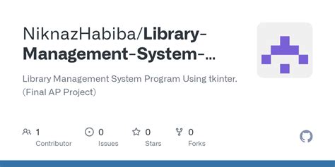 Github Niknazhabiba Library Management System Tkinter Gui Library