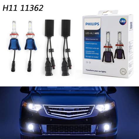 2X Philips H11 6000K Ultinon Essential LED High/Low Beam Headlight Lamp ...