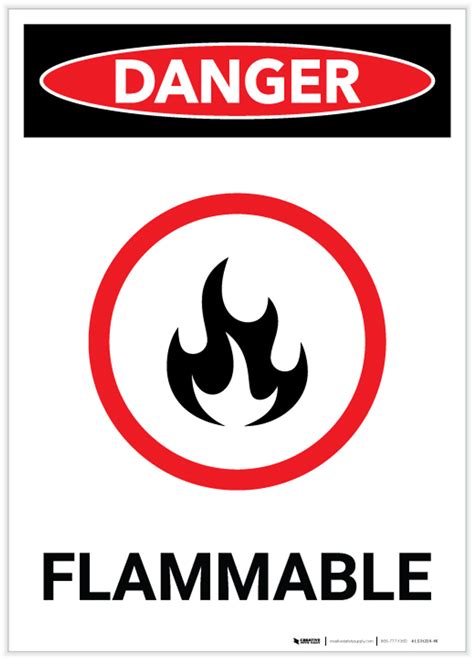 Danger Flammable Portrait With Graphic Label