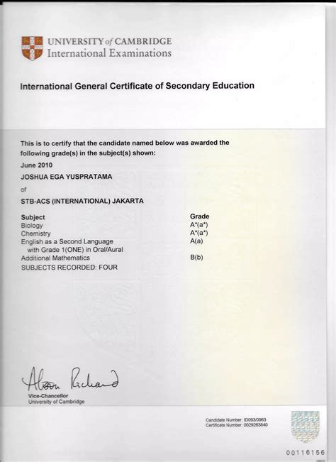 Igcse Certificate Pdf Education Industry Industries