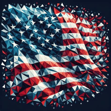 United States Of America National Flag In Polyart Style Stock