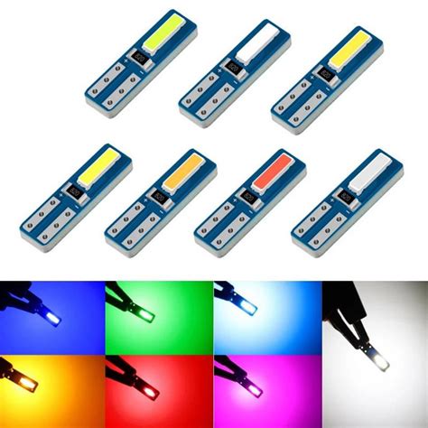 Buy 10Pcs W3W T5 Led Canbus W1 2W Super Bright Wedge Dashboard Lamp Car