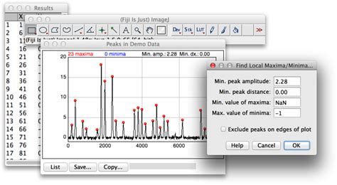 Find Peaks ImageJ