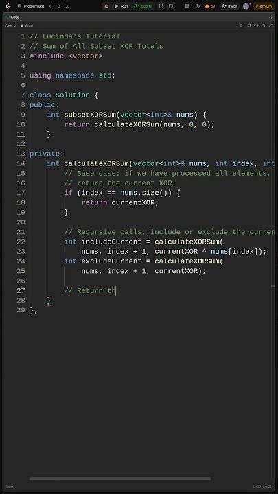 🎀leetcode Problem 1863🎀 Sum Of All Subset Xor Totals Youtube